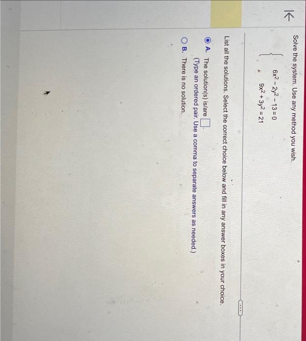 Solved Solve the system. Use any method you wish. | Chegg.com