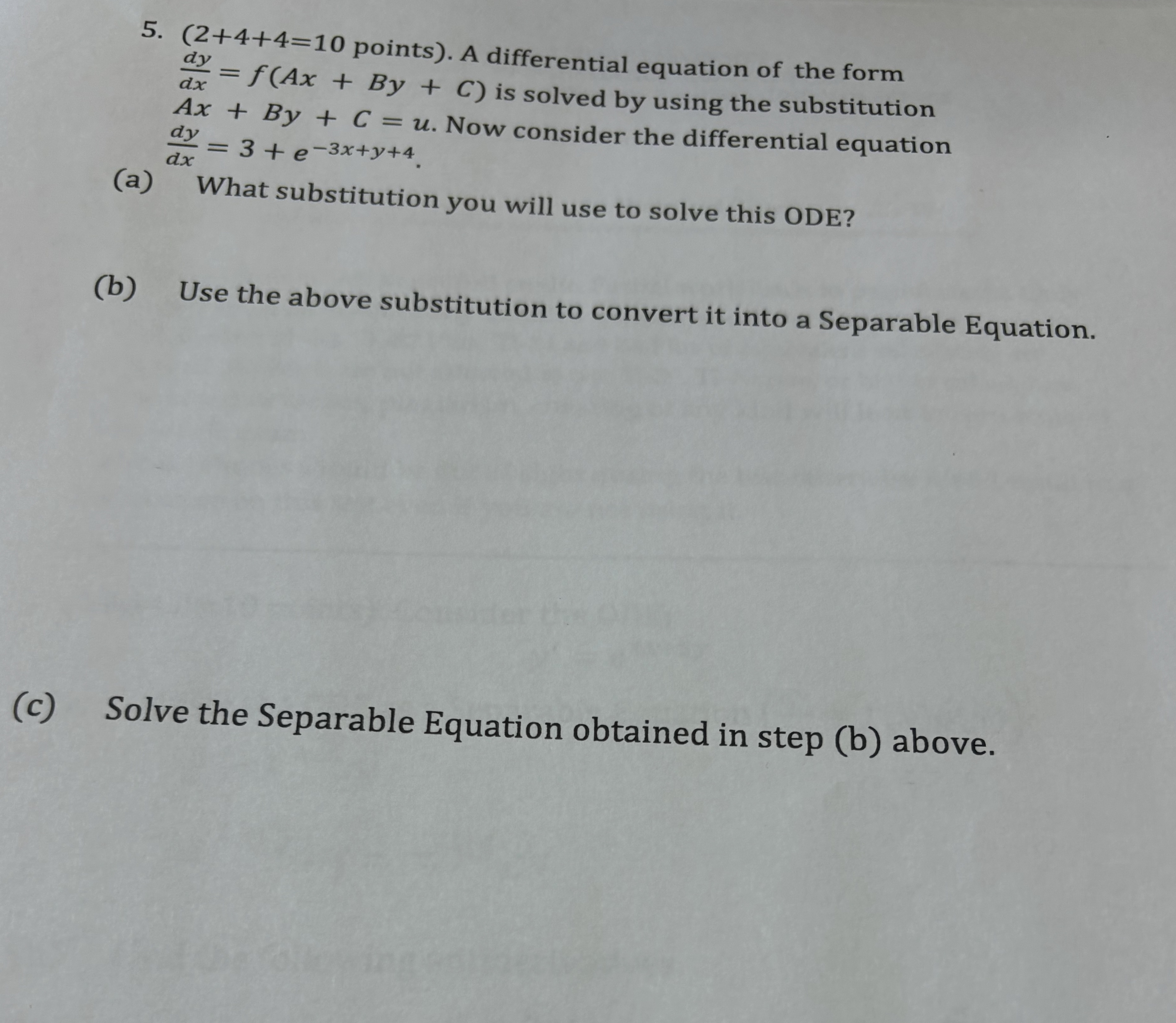 Solved points). ﻿A differential equation of the form | Chegg.com