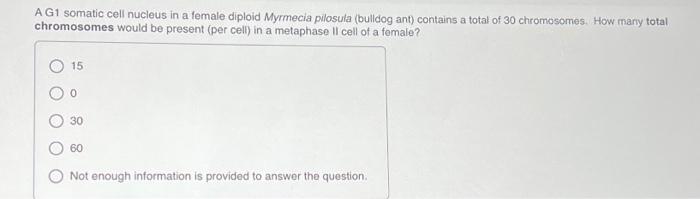 Solved A G1 somatic cell nucleus in a female diploid | Chegg.com