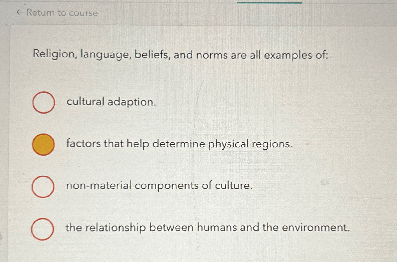 Solved Return to courseReligion, language, beliefs, and | Chegg.com