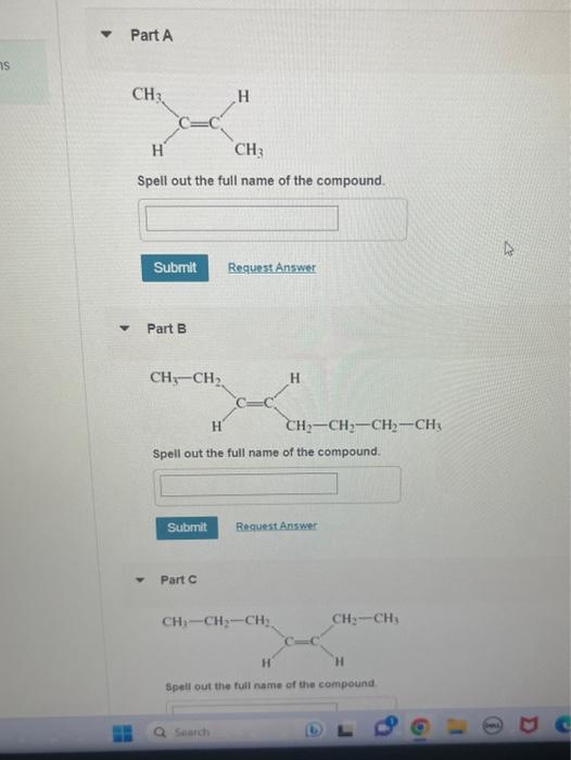 Solved Spell out the full name of the compound. Part B | Chegg.com