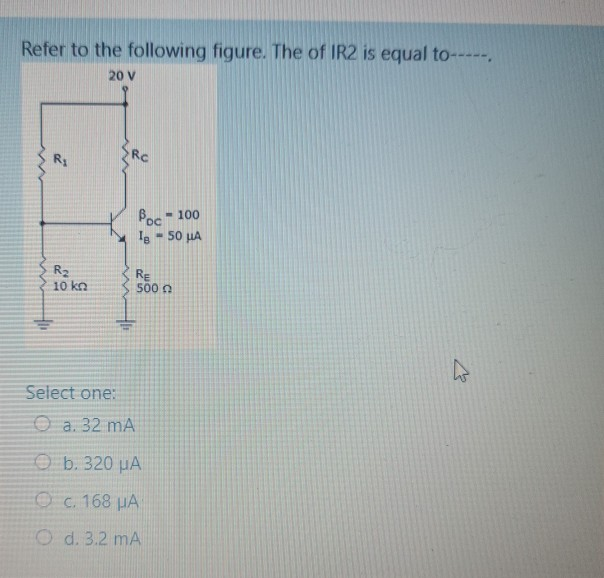 Solved Refer to the following figure. The of IR2 is equal | Chegg.com