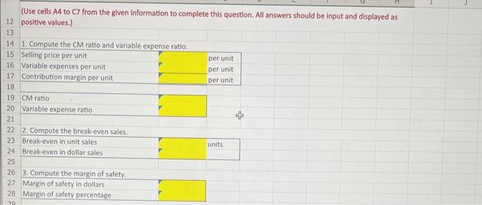 Solved Given the following information complete a CVP | Chegg.com