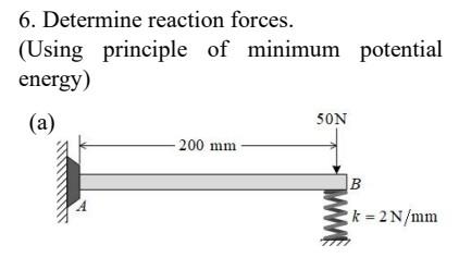 Solved Determine reaction forces.(Using principle of minimum | Chegg.com