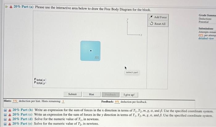 Solved (10\%) Problem 5: A block having a mass of m=17 kg is | Chegg.com