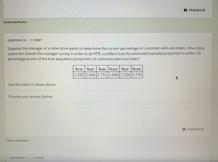 Solved FEEDBACK Content attribution QUESTION 10.1 POINT | Chegg.com