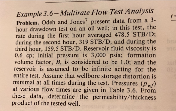 of p*. 3.4. For the multirate flow test described in | Chegg.com