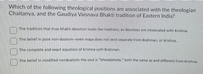 Which of the following theological positions are | Chegg.com