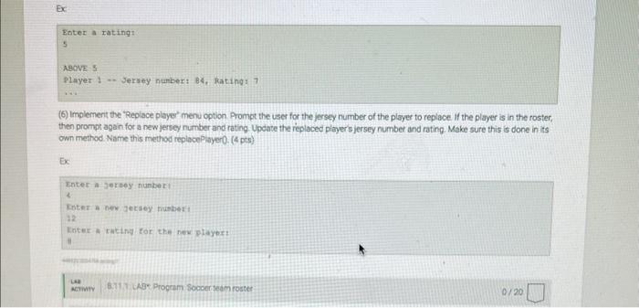 Solved This program will store roster and rating information | Chegg.com