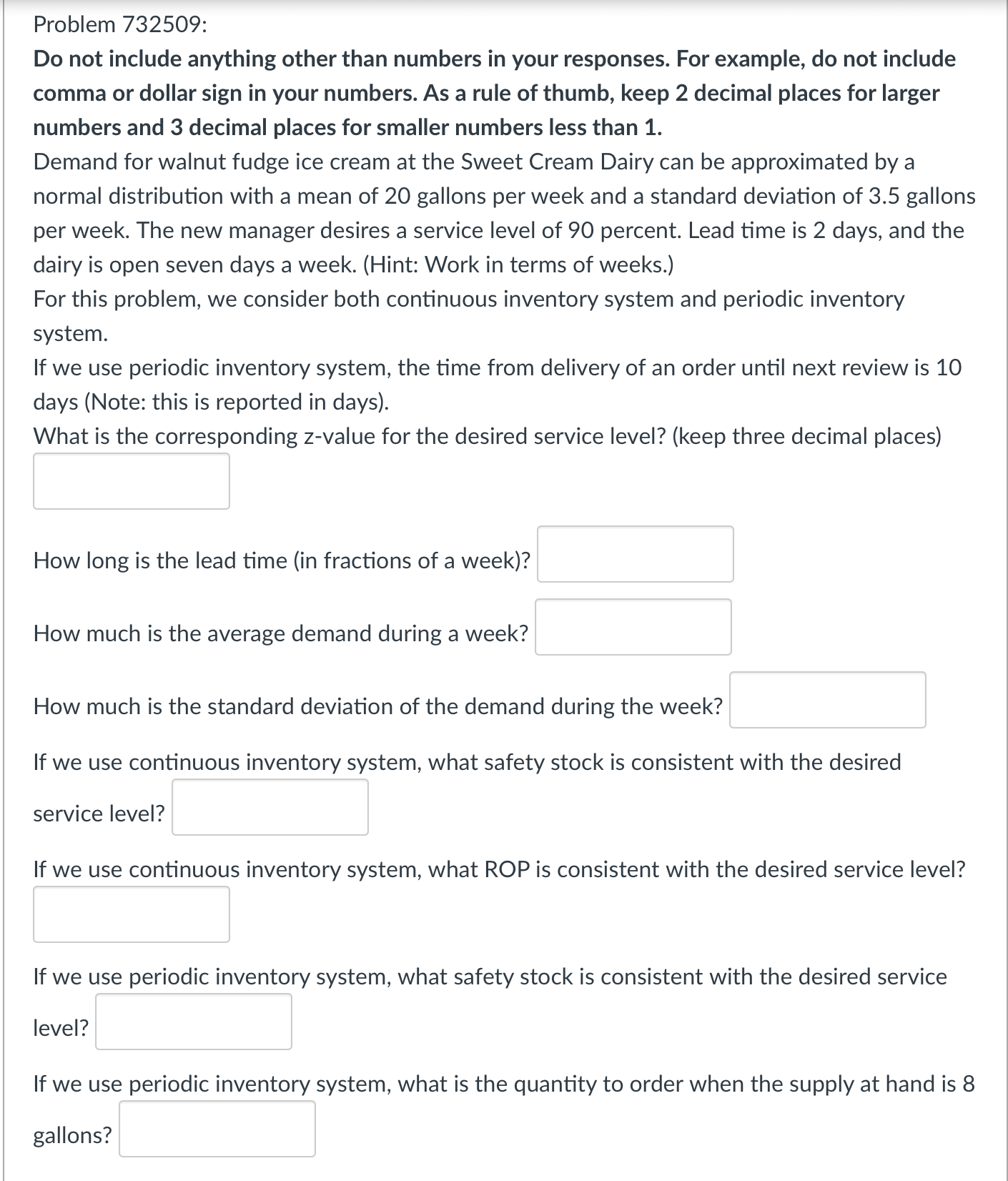 Solved Problem 732509:Do not include anything other than | Chegg.com