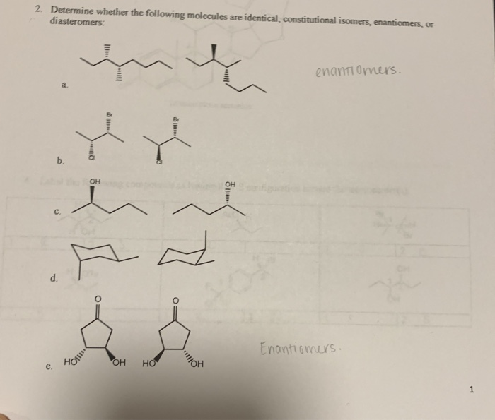 Solved 2. Determine whether the following molecules are | Chegg.com
