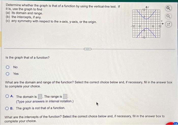 Solved Determine whether the graph is that of a function by | Chegg.com