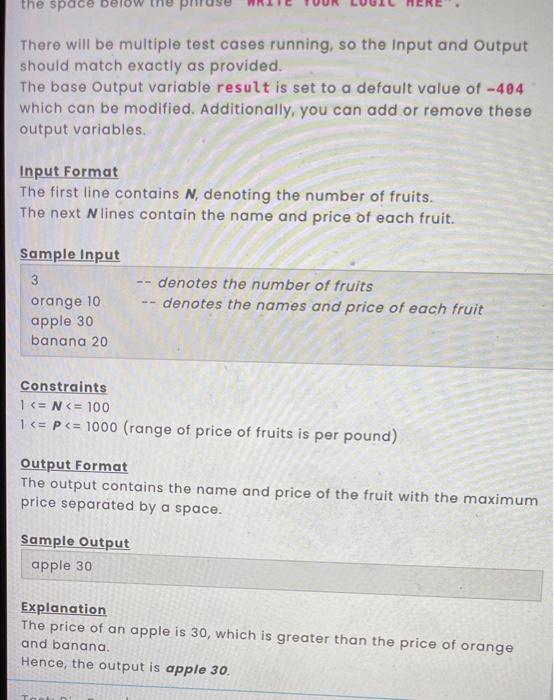 Solved Array Operations: Maximum Priced Fruit There are N | Chegg.com