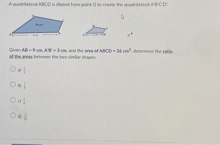 Solved The segment AB is dilated to creati the segment A′B. | Chegg.com