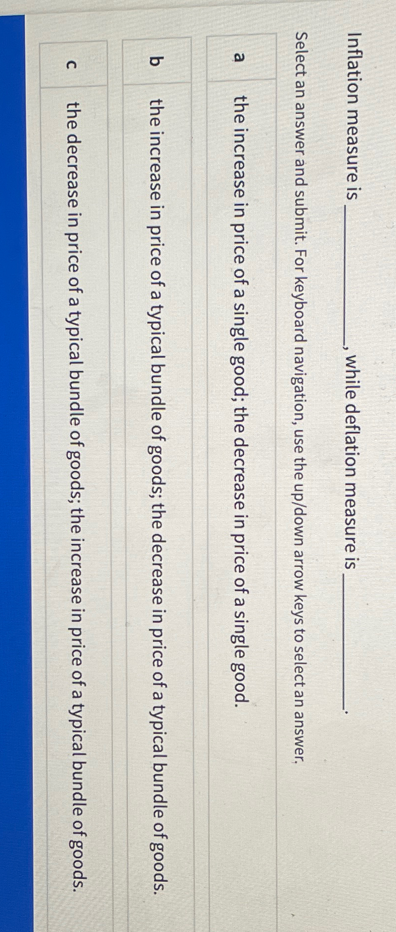 Solved Inflation measure iswhile deflation measure isSelect | Chegg.com