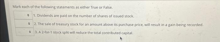 Solved Mark each of the following statements as either True | Chegg.com