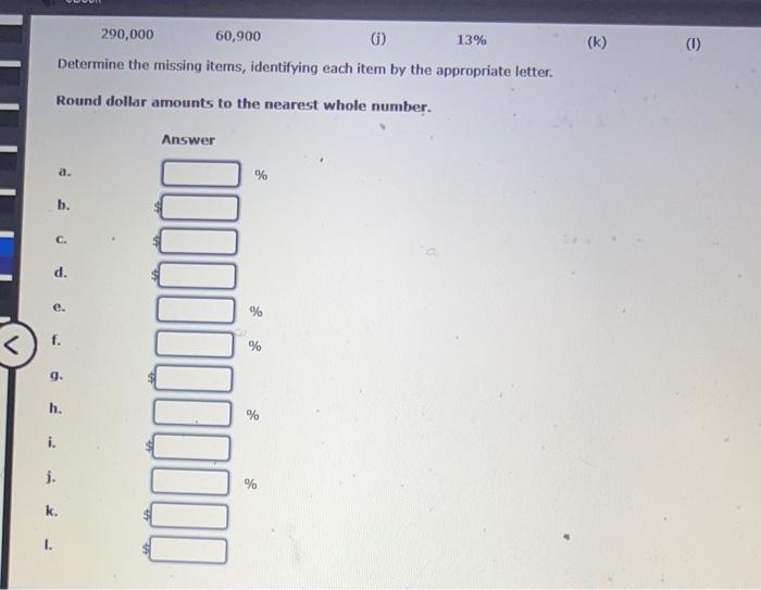 Solved Determining missing items in return on investment and | Chegg.com