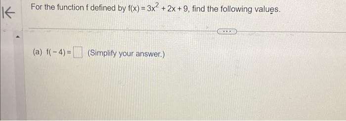 Solved For the function f defined by f(x)=3x2+2x+9, find the | Chegg.com