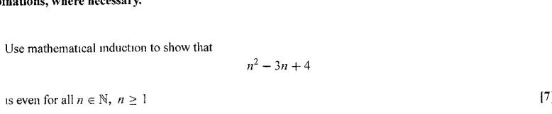 Solved Use mathematical induction to show that n2−3n+4 is | Chegg.com
