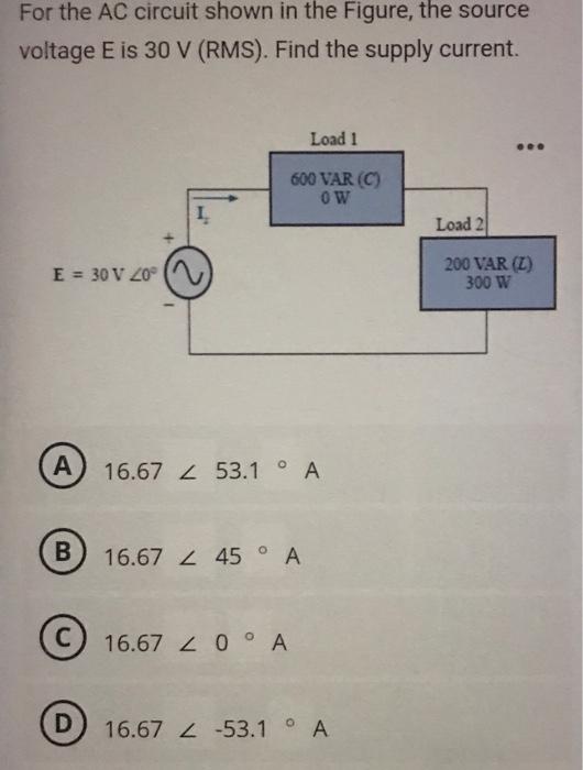Solved For the AC circuit shown in the Figure, the source | Chegg.com