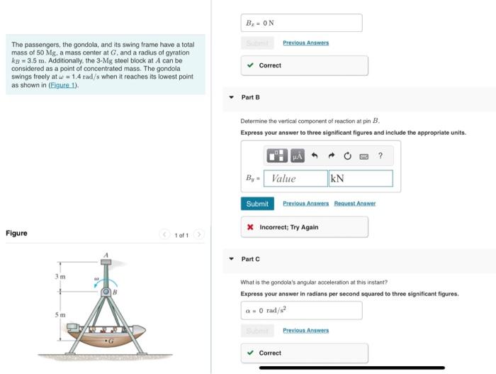 Solved The passengers, the gondola, and its swing frame have | Chegg.com