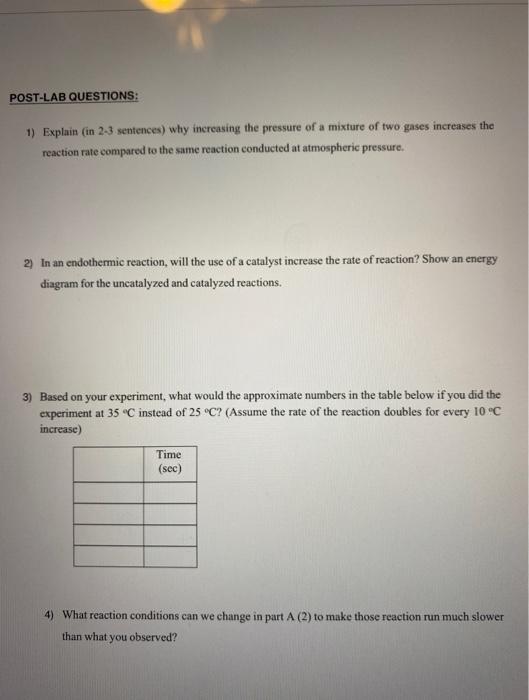 Solved Part B: Effect of Temperature (Alka Seltzer Tablets) | Chegg.com