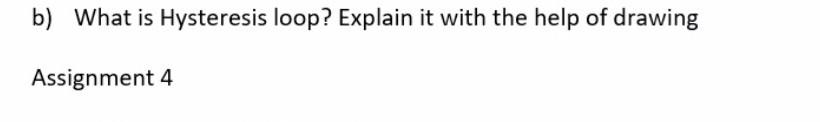 Solved b) What is Hysteresis loop? Explain it with the help | Chegg.com