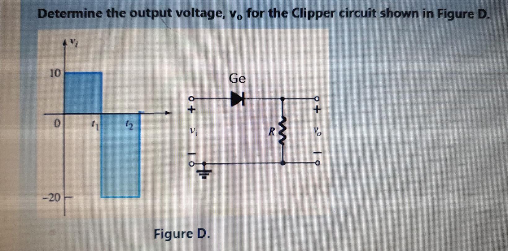 Solved Determine the output voltage, v. for the Clipper | Chegg.com
