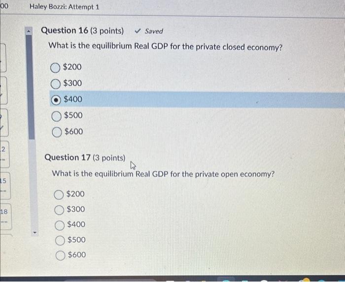 Solved What is the equilibrium Real GDP for the private | Chegg.com