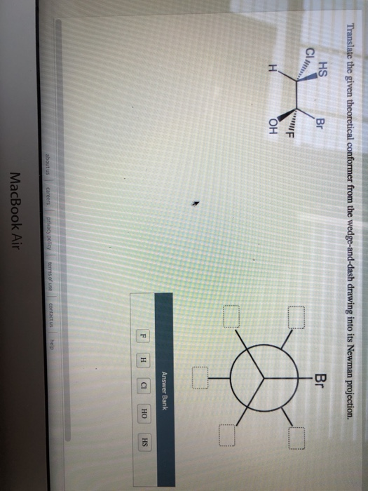 Solved Translate the given theoretical conformer from the | Chegg.com