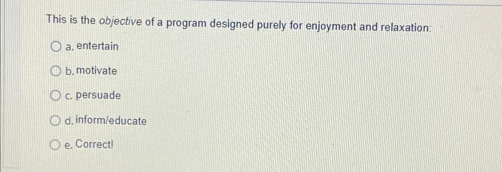 Solved This is the objective of a program designed purely | Chegg.com