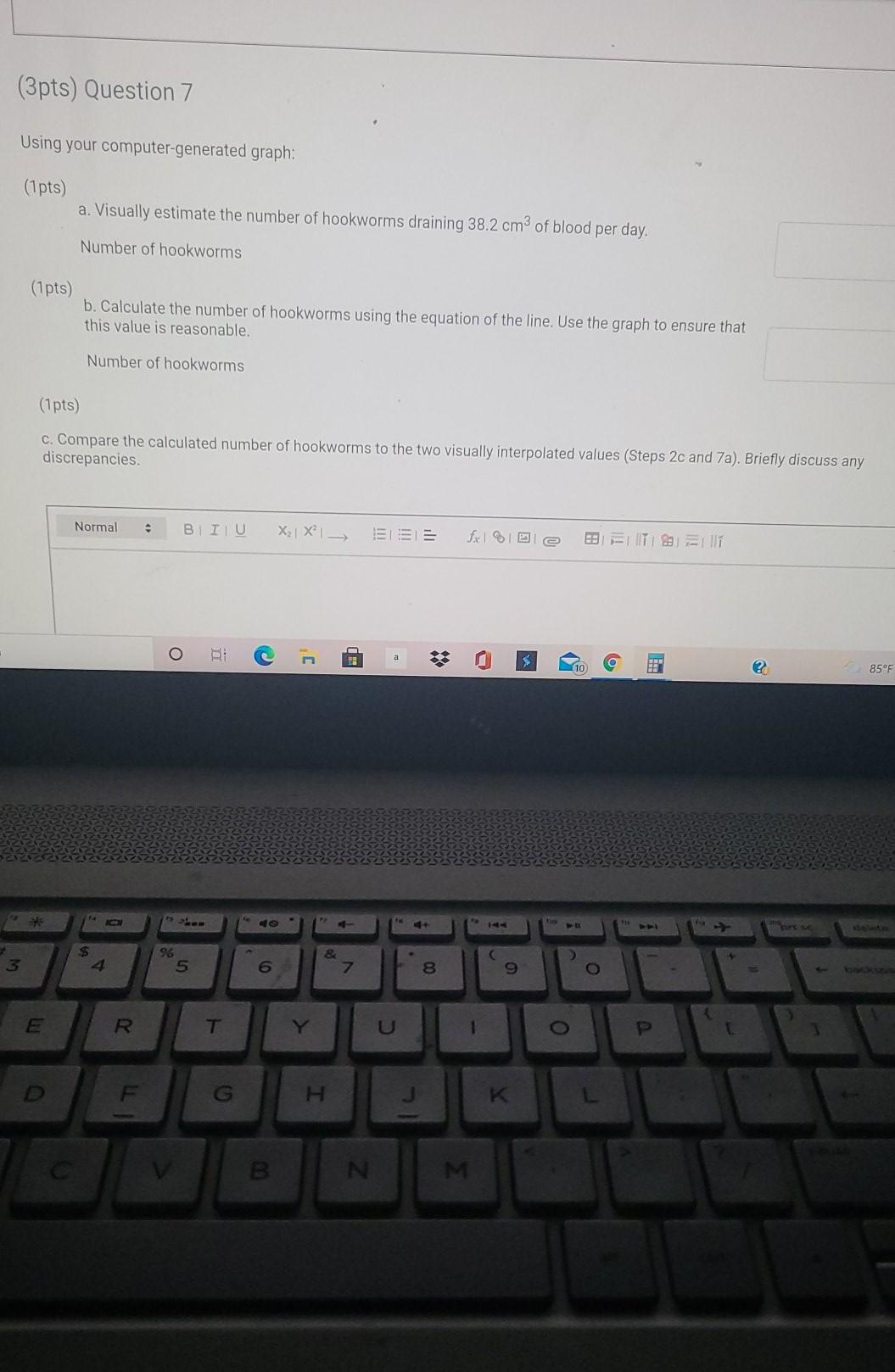 (3pts) Question 7 Using your computer-generated | Chegg.com