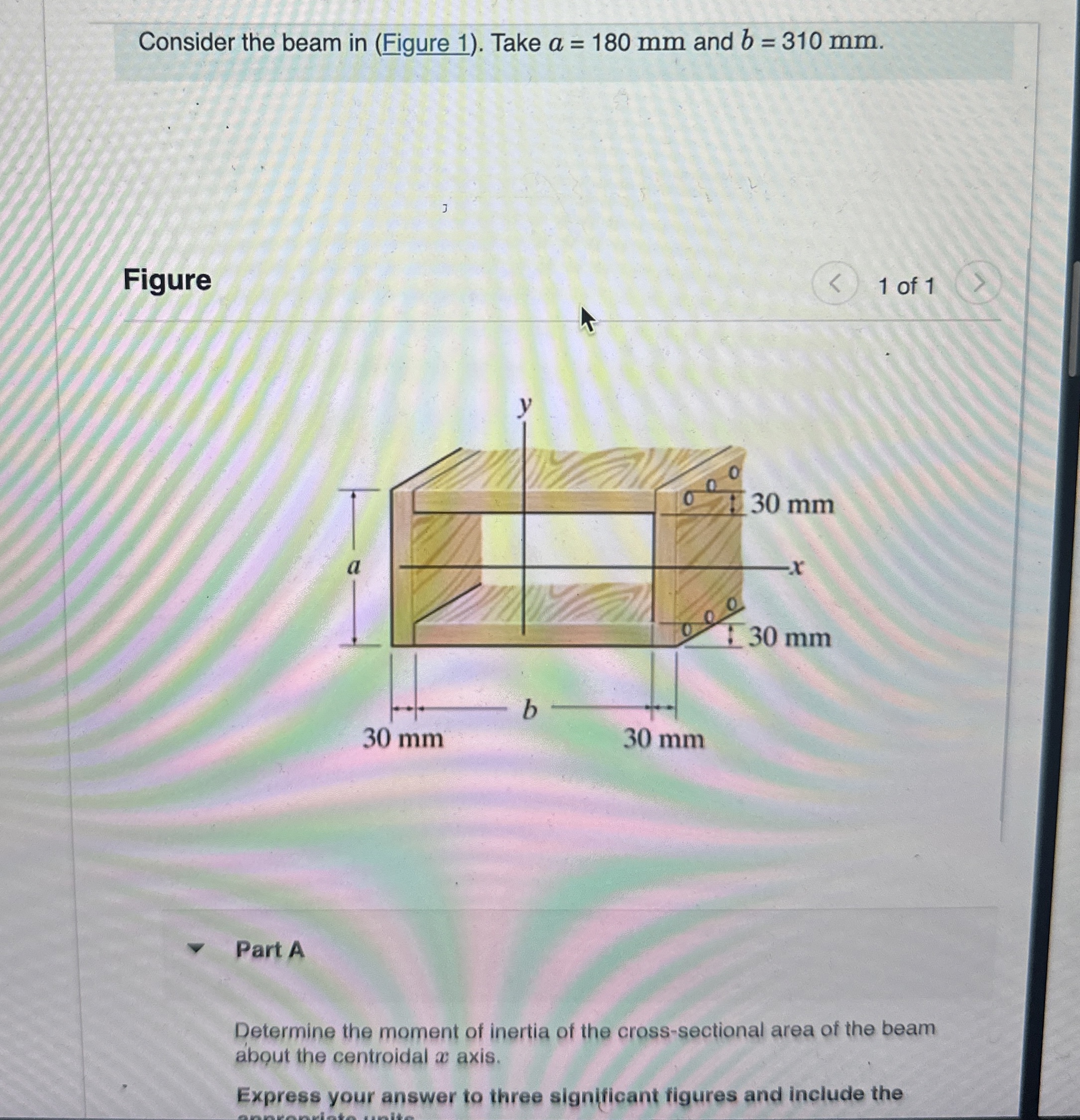 Solved by an EXPERT Consider the beam in (Figure 1). ﻿Take a=180mm ﻿and | Chegg.com