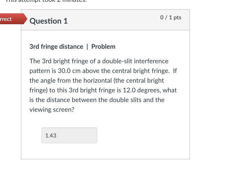 Solved Question 13rd fringe distance | ﻿ProblemThe 3rd | Chegg.com