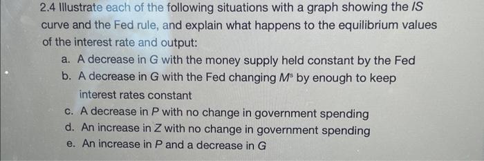 Solved 2.4 Illustrate each of the following situations with | Chegg.com