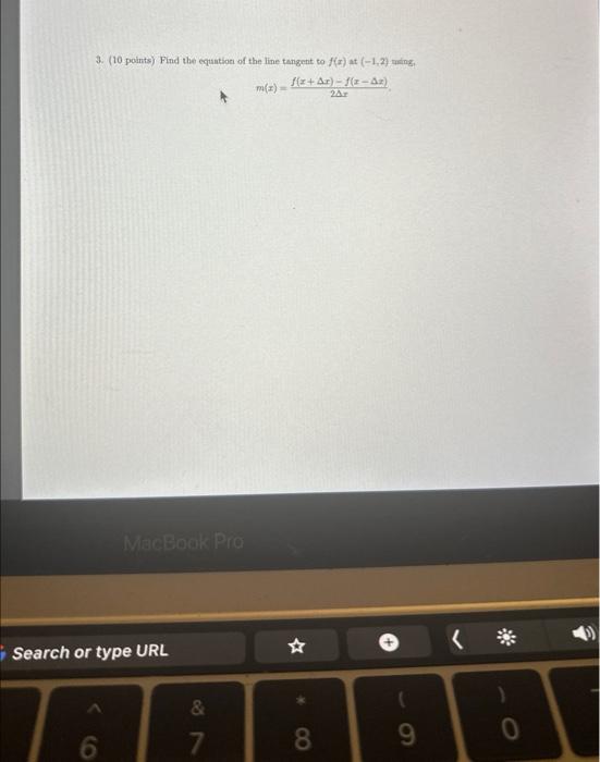 Solved 3. (10 points) Find the equation of the line tangent | Chegg.com
