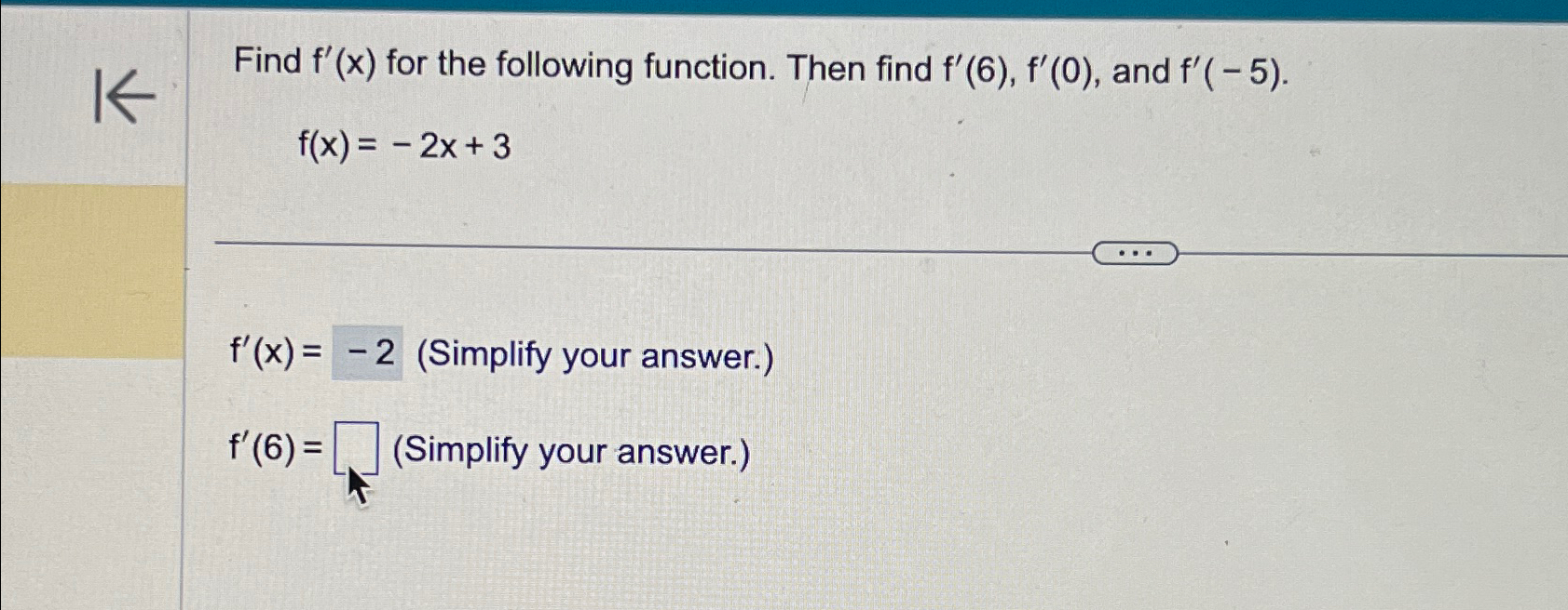 Solved Find f'(x) ﻿for the following function. Then find | Chegg.com