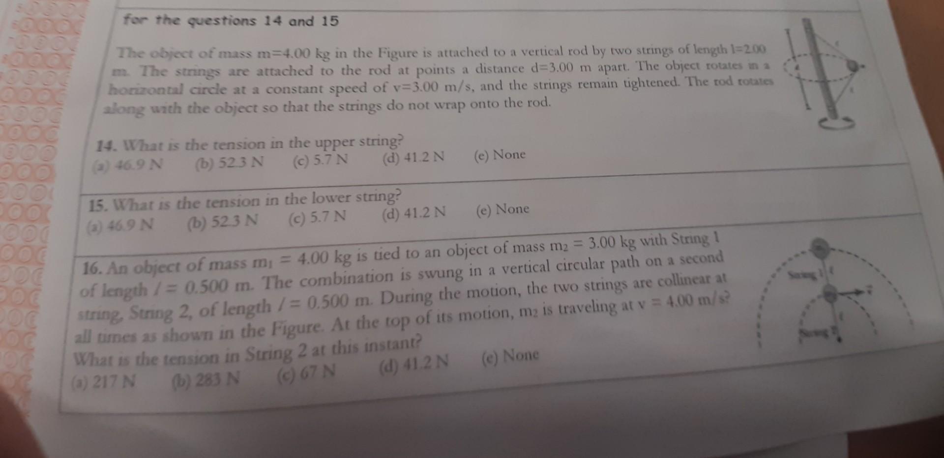 Solved The object of mass m=4.00 kg in the Figure is | Chegg.com
