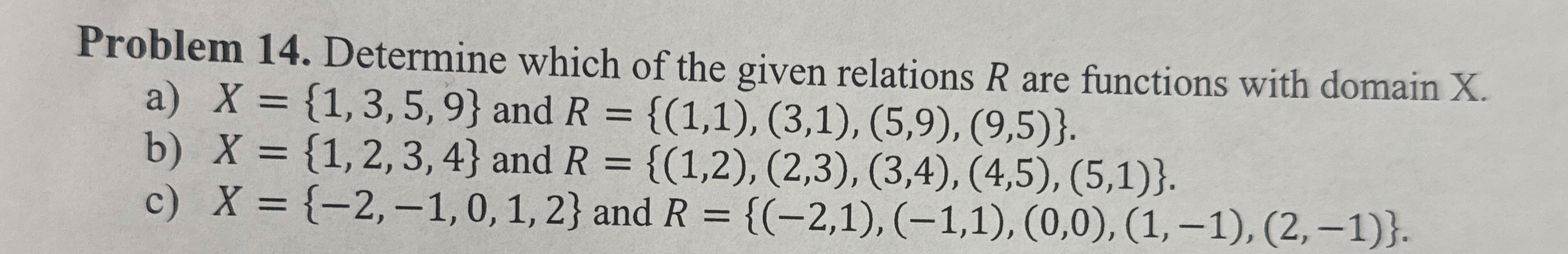Solved Problem 14. ﻿Determine which of the given relations R | Chegg.com