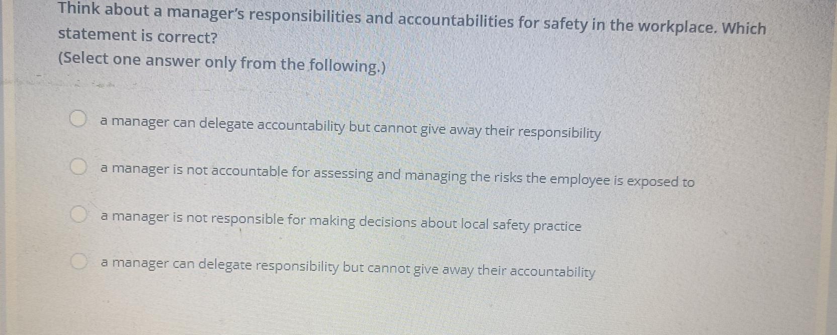 Solved Think about a manager's responsibilities and | Chegg.com