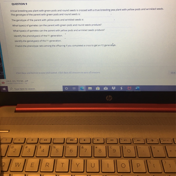 Solved QUESTION 9 A true-breeding pea plant with green pods | Chegg.com