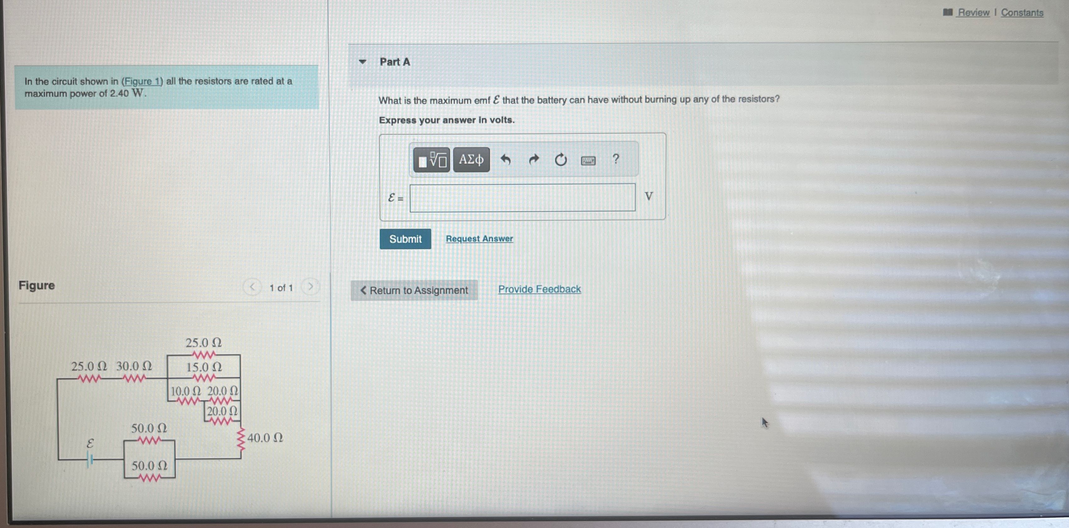 Solved Review I ConstantsIn the circuit shown in (Figure 1) | Chegg.com