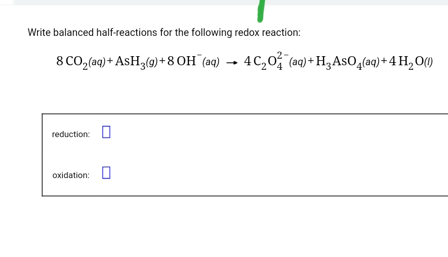 Solved Write balanced half-reactions for the following redox | Chegg.com
