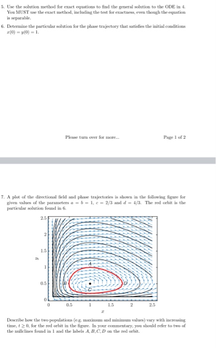 Solved Directional Fields And First Order Exact Equations