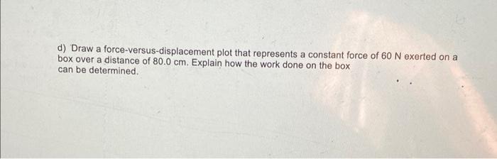 Solved d) Draw a force-versus-displacement plot that | Chegg.com