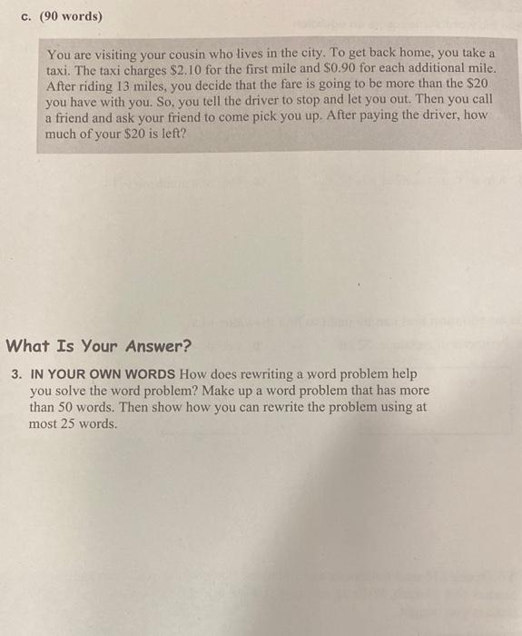 Solved Essential Question How does rewriting a word problem | Chegg.com