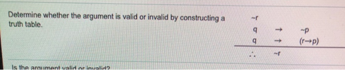 Solved Determine whether the argument is valid or invalid by | Chegg.com