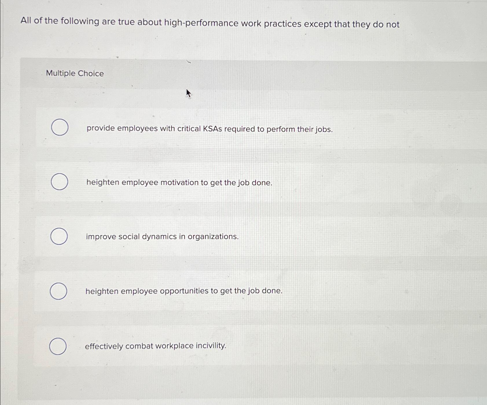 Solved All of the following are true about high-performance | Chegg.com