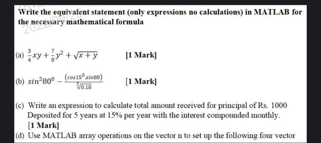 Solved Write the equivalent statement (only expressions no | Chegg.com