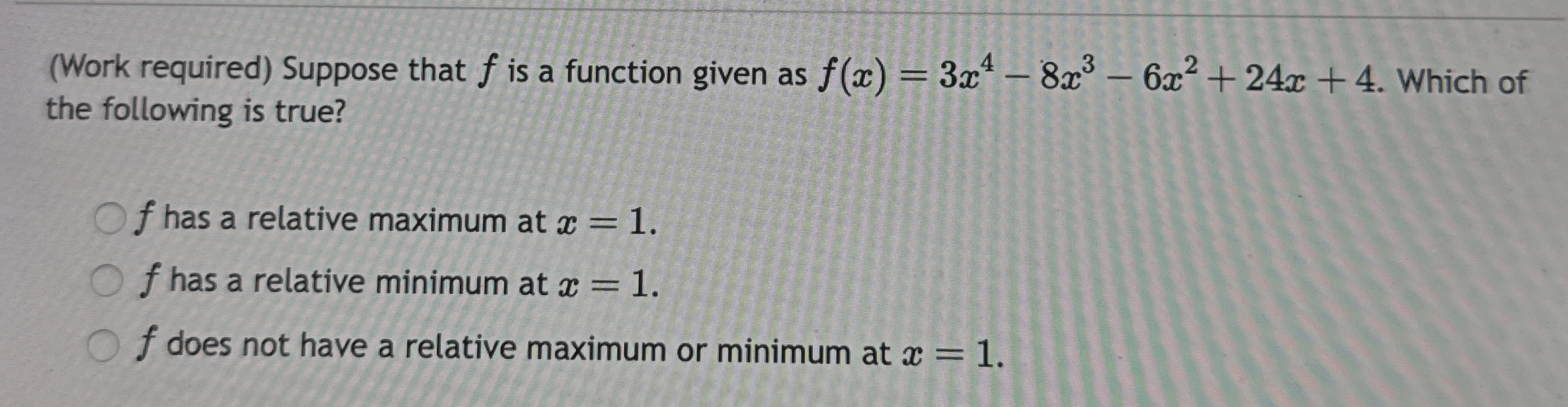 Solved (Work required) ﻿Suppose that f ﻿is a function given | Chegg.com
